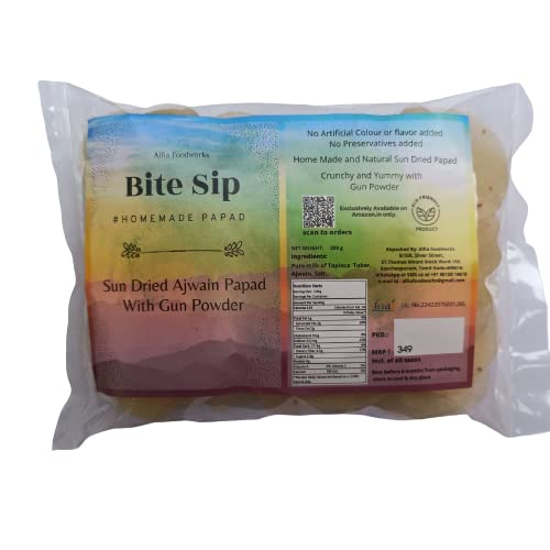 Bite Sip Homemade Sun Dried Papad with Gun Powder Masala | Tapioca ...