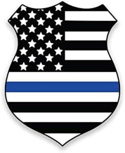Amazon.com - (2 Pack) Thin Blue Line American Police Shield Badge Vinyl ...
