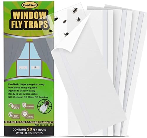Amazon.com : 20Pcs Window Fly Traps for Indoors, Clear Fly Paper Sticky ...