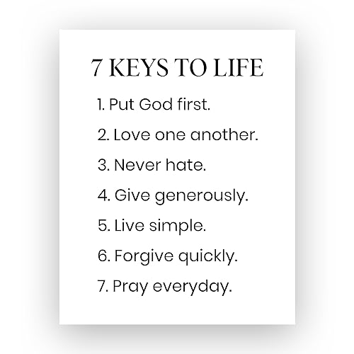 Amazon.com: 7 Keys to Life -Put God First Inspirational Quotes Wall ...