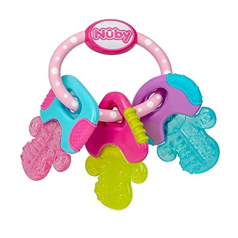 Amazon.com : Nuby Ice Gel Teether Keys (1 Count Pink) : Baby