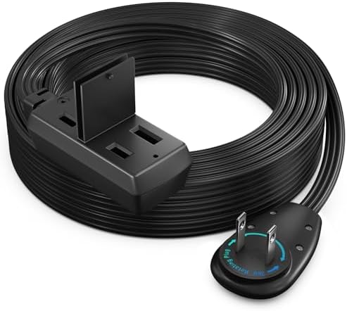 Amazon.com: Maximm Cable 15ft 360° Rotating Flat Plug Extension Cord ...