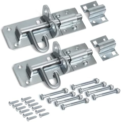 Brenton Bolt Door Lock - 2 Pack 100mm (4”) Sliding Padbolt with Zinc ...