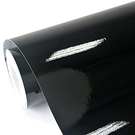 LYOMAN® 24X12 Inch. Black Glossy Carbon Fiber Vinyl Wrap - Exterior ...