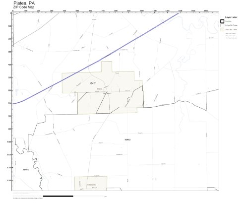 Amazon.com : ZIP Code Wall Map of Platea, PA ZIP Code Map Laminated ...