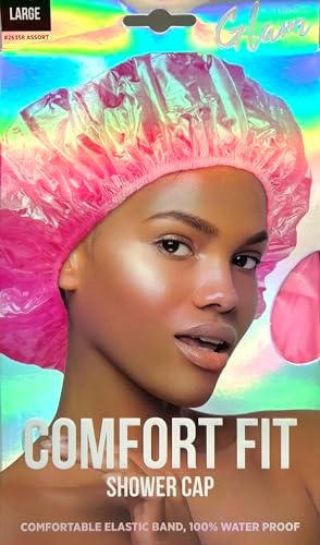 Amazon.com : DONNA Comfort Fit Shower Cap Waterproof Bath Caps Plastic ...