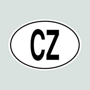 Amazon.com: CZ Czech Republic Country Code Oval Sticker Decal Vinyl ...