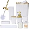 Amazon.com: Bathroom Accessories Set,9 Piece White Bathroom Sets ...