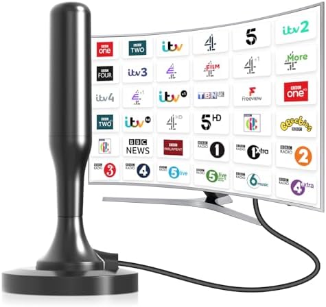 Smart TV Aerial with Powerful Magnetic Base, 8.2FT Coaxial Cable, 360 ...
