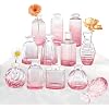 Amazon.com: Pink Vase, Glass Bud Vases Set of 12, Small Pink Glass ...