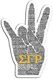 Amazon.com - Set of 3 - Sigma 1922 Gamma Rho Hand Sign - Sticker ...