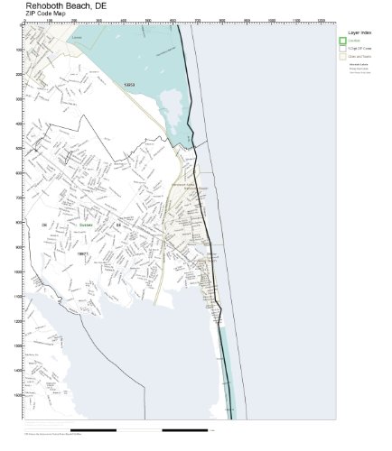 ZIP Code Wall Map of Rehoboth Beach, DE ZIP Code Map Laminated: Amazon ...