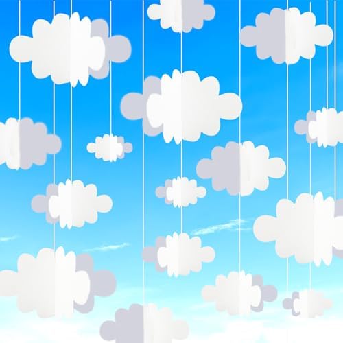 Amazon.com: 16 Pieces Hanging Felt 3D Cloud Ornaments, Artificial ...