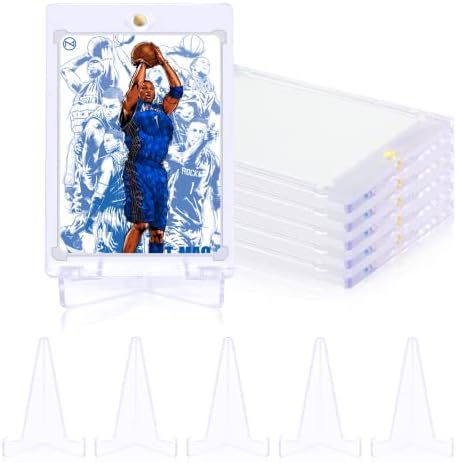 Niaetuto 5 Sätze Magnetic Card Holder 35pt, Transparent Magnetic Card Case mit Feste Halterung ...