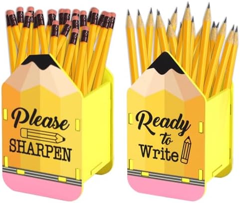 Amazon.com: Tkifoda 2 Pcs Pencil Shaped Pencil Holder Sharp and Dull ...