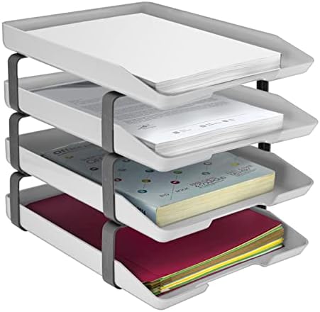 Amazon.com: Acrimet Traditional Letter Tray 4 Tier Front Load, Plastic ...