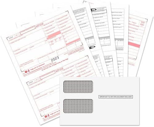Amazon.com : W2 Forms 2023, 6 Part Tax Forms, 25 Employee Kit of Laser Forms Designed for ...