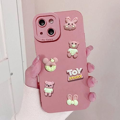 KC Back Cover for Apple iPhone 13, 3D Cute Cartoon Characters and Donut ...