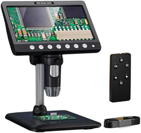 MOCOFLY Microscopio Digital USB, Microscopio LCD de 7 Pulgadas con ...