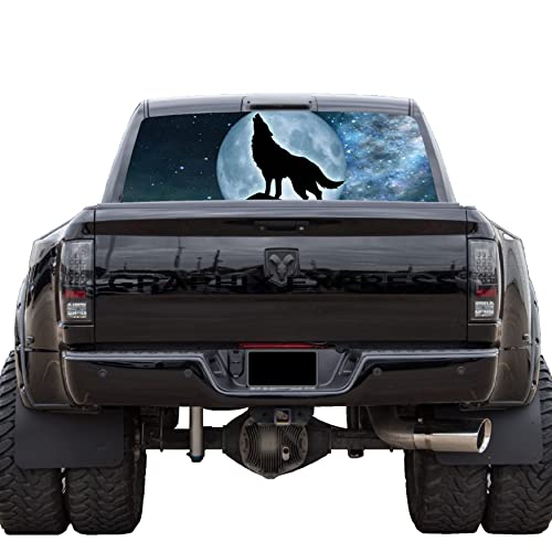 GRAPHIX EXPRESS Truck Back Window Graphics (P429 Wolf) - Want It All