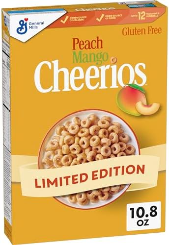 Amazon.com: Peach Mango Cheerios Cereal, Gluten Free Cereal With Whole ...