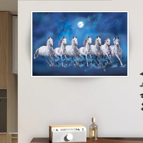 Masstone Lucky Seven Running Horses Vastu Poster | Seven Running Horses ...