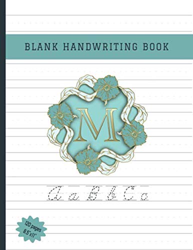 M Blank handwriting book: letter M initial alphabet monogram Hand ...