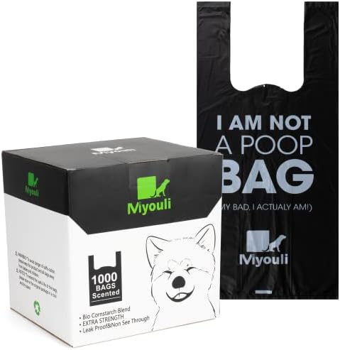 1000 Counts Extra Thick Black Biodegradable Pet Poop Waste Bags With ...