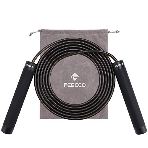 FEECCO 1/4 lb Jump Rope for Fitness, Boxing, Cardio, Crossfit, Double ...