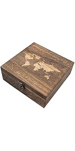 Amazon.com: Wooden Memory Keepsake Boxes With Hinged Lids, Floral Heart ...