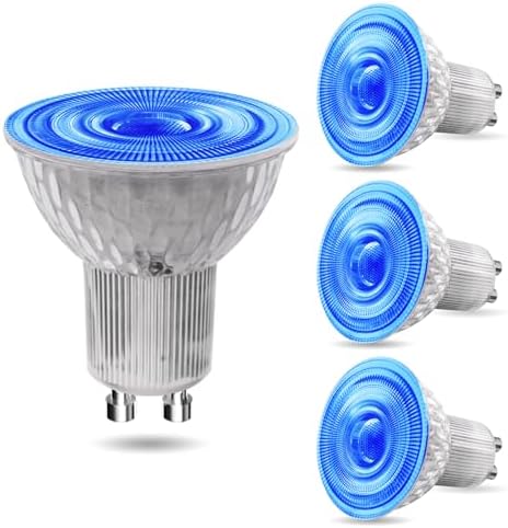 Bonluz GU10 Blue LED Spotlight Bulbs, 5W MR16 Base Blue Colored Spot ...