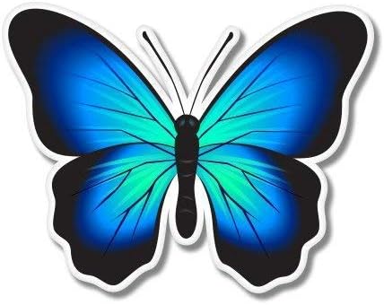 Amazon.com - Blue Butterfly Colorful Beautiful Vinyl Sticker - Car ...