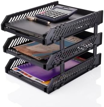 TRIONZZA File Tray Rack ABS Plastics | Foldable Office Desk Accessories ...