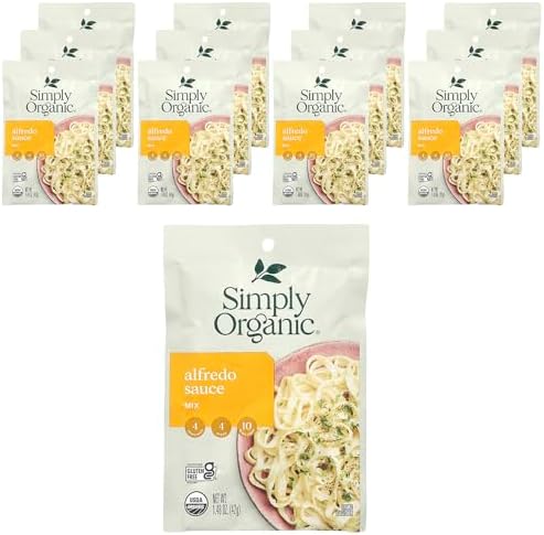Amazon.com : Simply Organic Alfredo Sauce Mix, 12 Packets, 1.48 oz (42 ...
