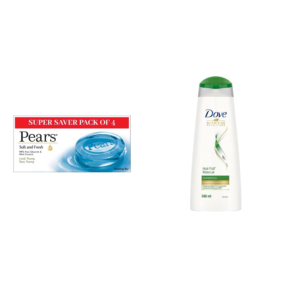 Buy Pears Soft and Fresh Bathing Bar, 125g (Buy 3 Get 1 Free) And Dove ...