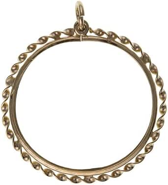 Rope Edge Full Sovereign Mount 9ct Gold : Amazon.co.uk: Fashion