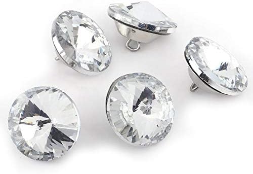 Amazon.com: Frcctre 100 Pcs 25mm Rhinestone Crystal Buttons, Clear ...