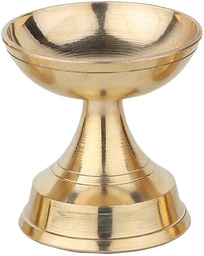 Buy DOKCHAN Pure Brass Havy Pyali Diya with Stand/ Oil Lamp use for ...