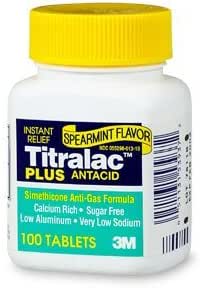 Amazon.com: Titralac Plus antacid and anti-gas relief tablets - 100 ea ...
