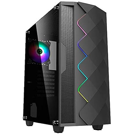 GameMax Black Diamond ARGB Mid-Tower PC-Gaming-Gehäuse, ATX, 3-poliger Aura-Stecker und Buchse ...