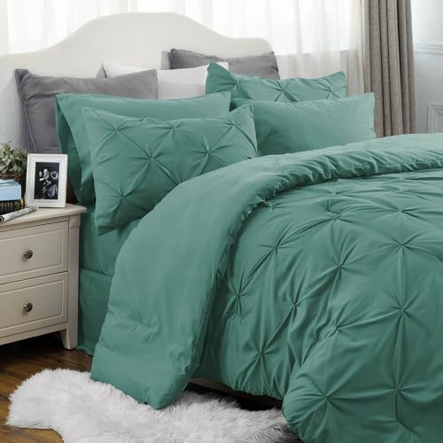 Amazon.com: Bedsure Twin Comforter Sets - 5 Pieces Pintuck Bedding Sets ...