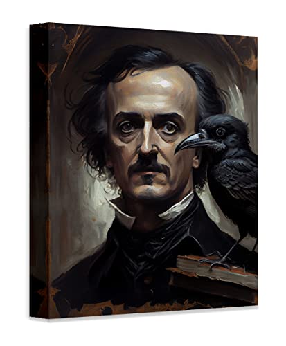 Amazon.com: Edgar Allan Poe Portrait - Stretched on a Heavy Wood Frame ...