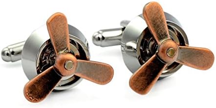 Amazon.com: REXVAN Silver & Bronze Airplane Propeller Cufflinks with ...