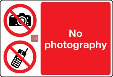ISEE 360® No Photography Sticker for Office Industry Theater Wall Vinyl ...