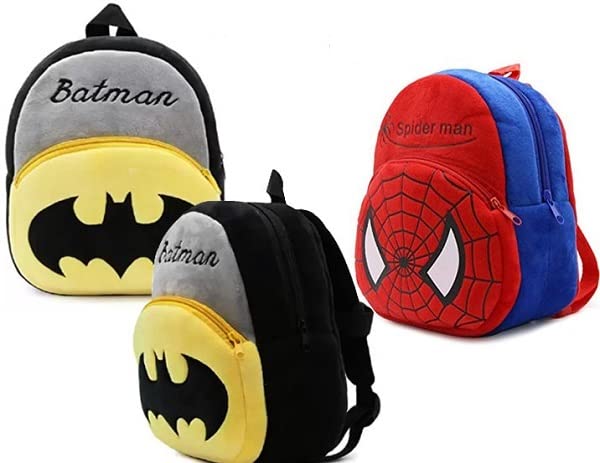 Buy KIDSAC Kids Bag for Girls & Boys, 2 Batman with Spider Man Soft ...
