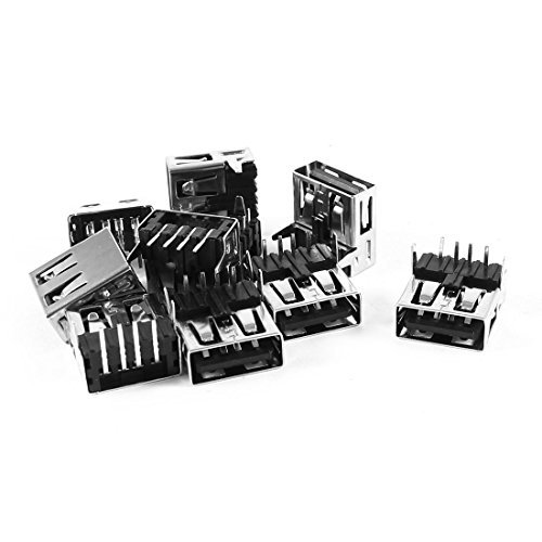 10 Pcs PCB Mount USB 2. 0 Female Type A 4-Pin DIP Jack Socket Connector ...