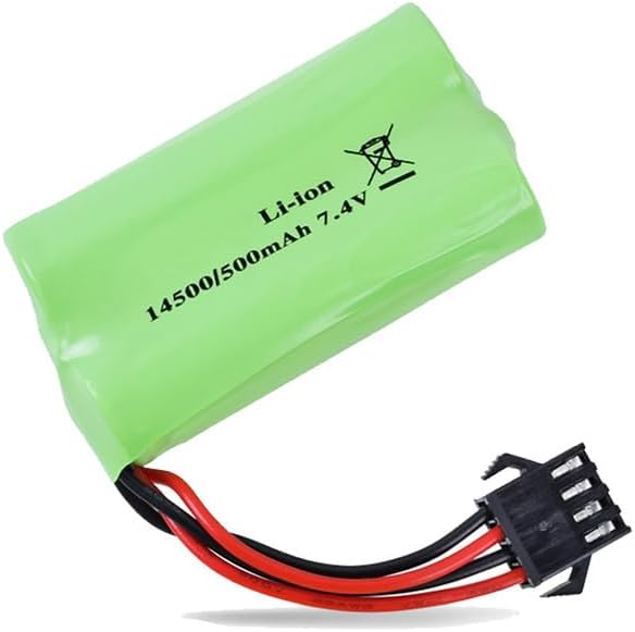 7.4V 500mAh Li-ion Battery Pack RC Replacement Rechargeable Battery ...