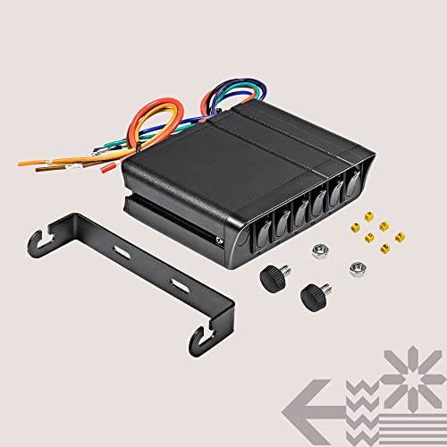 Snapklik.com : True Mods 6-Gang 12V Rocker Switch Box 40 Amp Max 12 AWG ...