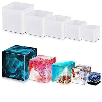 SCHMIDT Square Resin Mold Silicone Mould: 5PCS Cube Resin Mould 5 ...