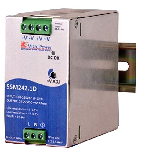 Micro Power 24VDC DIN Rail SMPS SSM242.1-D : Amazon.in: Computers ...